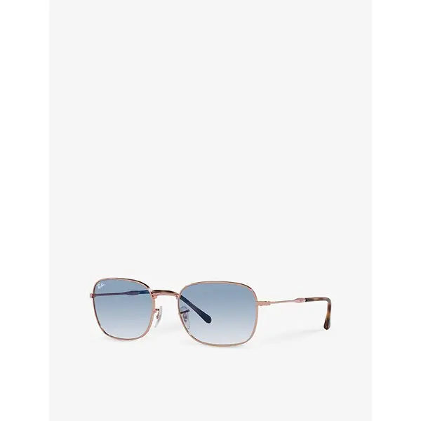 Ray-Ban Rb3706 Chromance Square-Frame Metal Sunglasses - Gold