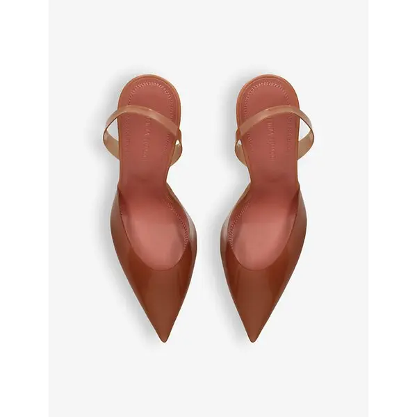 Amina Muaddi Holli Glass Pointed-toe Pvc Slingback Heels