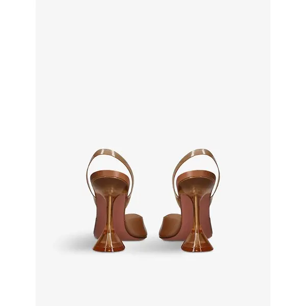 Amina Muaddi Holli Glass Pointed-toe Pvc Slingback Heels