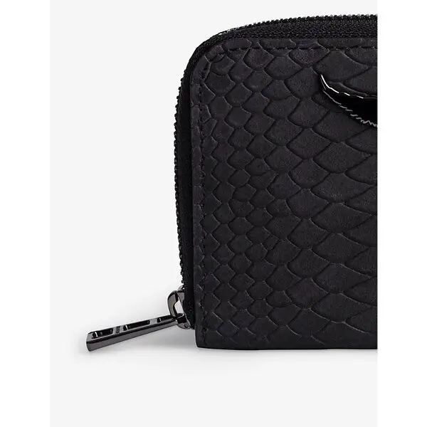 Zadig&Voltaire Mini Zv Wing-embellished Textured-leather Purse