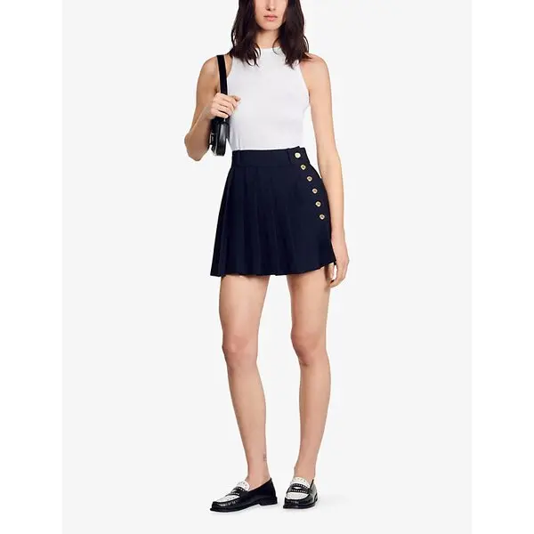 Sandro Ribbed Cotton Sleeveless T-shirt