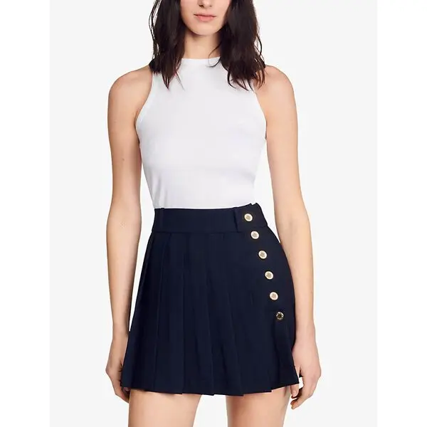 Sandro Ribbed Cotton Sleeveless T-shirt