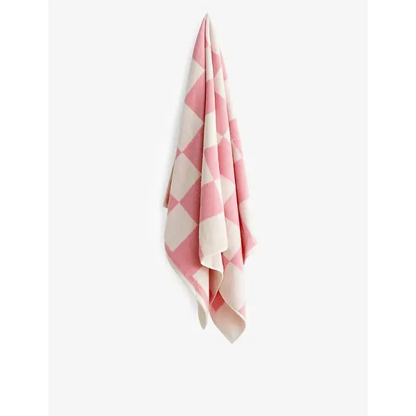 HAY Check-pattern Cotton Bath Towel - Pink