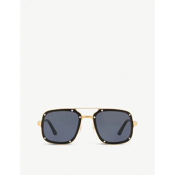 CARTIER Ct0194s Santos Sunglasses - Gold