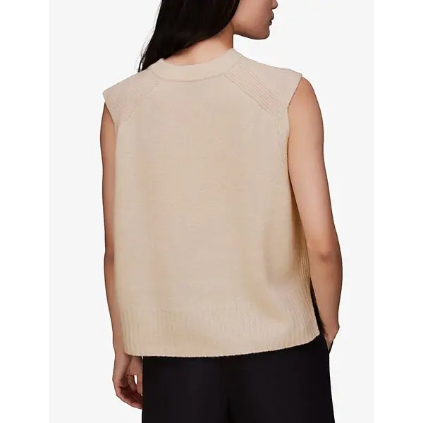 Whistles Sleeveless Wool Tank Top - Cream