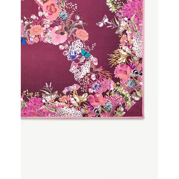 ASPINAL OF LONDON Ombre 'a' Floral-print Silk Scarf - Pink