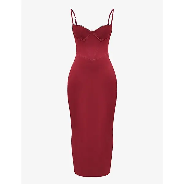 House Of Cb Stefania Fitted Satin Maxi Dress