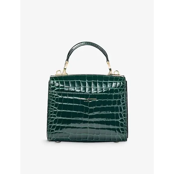 ASPINAL OF LONDON Mayfair Mini Crocodile-embossed Bag - Evergreen
