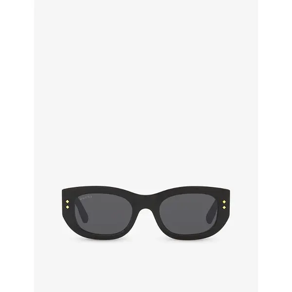 Gucci Rectangle-frame Acetate Sunglasses Gc001936 Gg1215s - Black