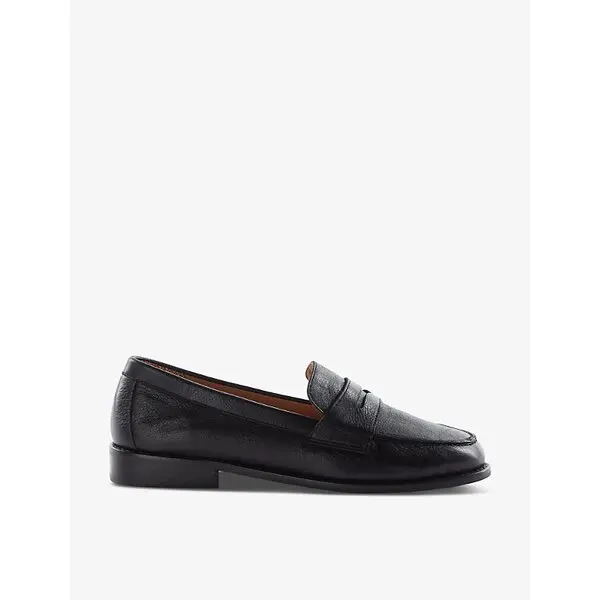 DUNE Ginelli Leather Penny Loafer - Black-leather