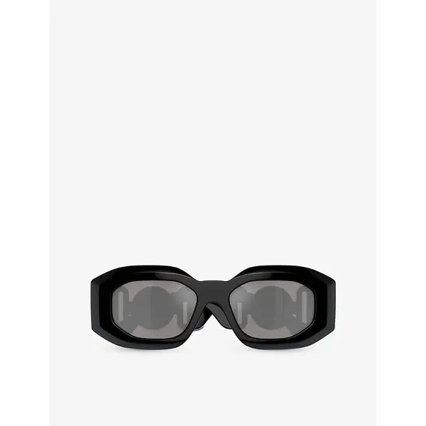 Versace Maxi Medusa Biggie Oval-frame Sunglasses - Black