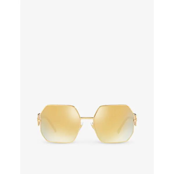 Versace Ve2248 Geometric Sunglasses - Gold