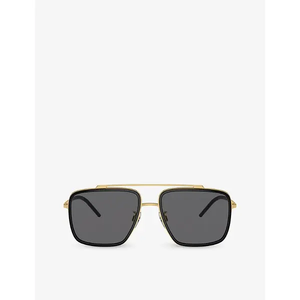 Dolce & Gabbana Dg2220 Square-frame Sunglasses - Gold