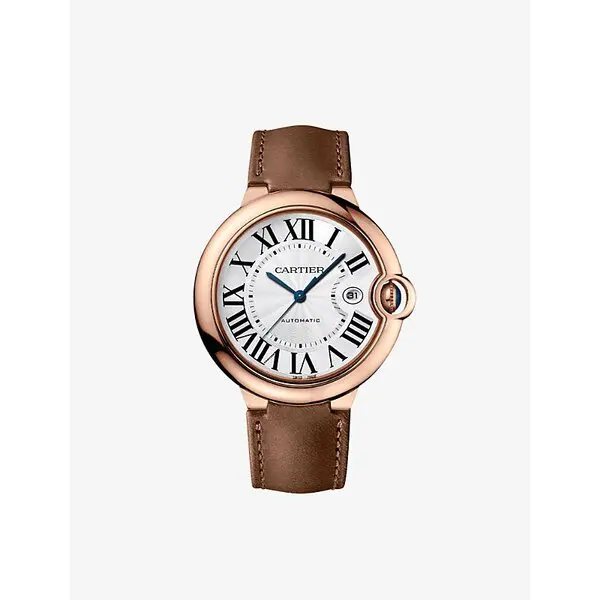 CARTIER Ballon Bleu 18ct Rose-gold And Leather Strap Watch - Rose Gold