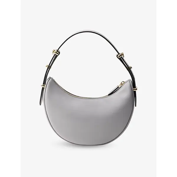 Prada Arqué Leather Shoulder Bag - Grey