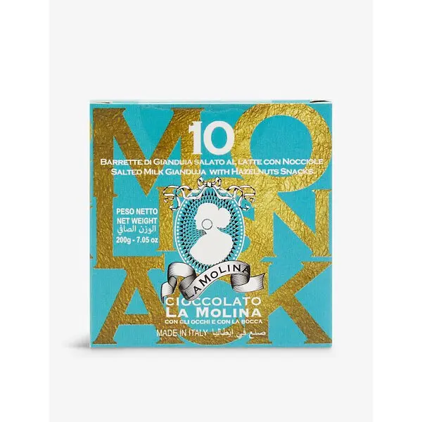 LA MOLINA Molisnack Salted Milk Gianduja And Hazelnut Chocolate Bars Pack Of 10 - One-color