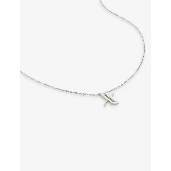 Monica Vinader X Letter Pendant Necklace - Sterling Silver