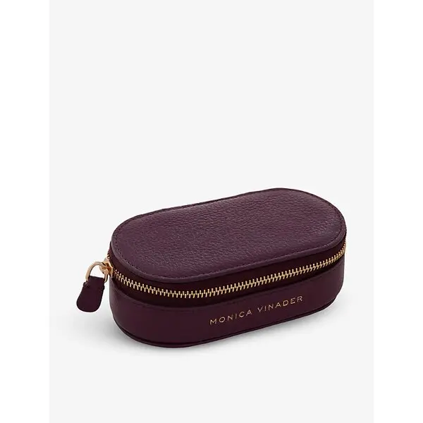 Monica Vinader Logo-embossed Zipped Leather Jewellery Box - Purple