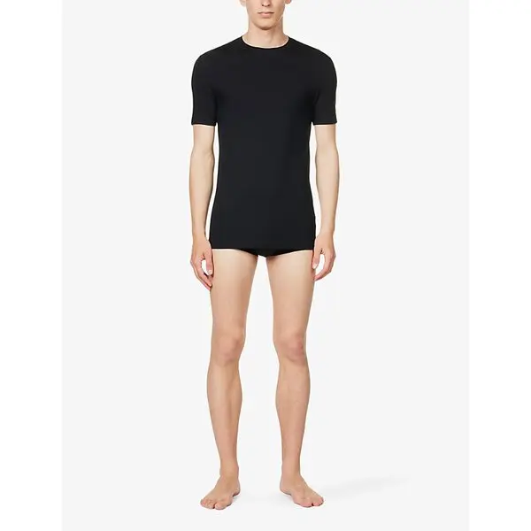 Zimmerli Pureness Crew-neck Stretch-modal T-shirt - Black