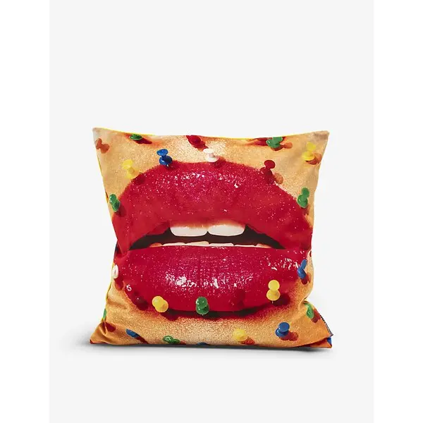 SELETTI Wears Toiletpaper Mouth With Pins Cushion Cover 50cm X 50cm - One-color
