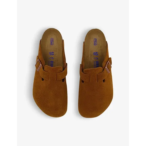 BIRKENSTOCK Logo-embossed Suede Leather Clogs - Mink