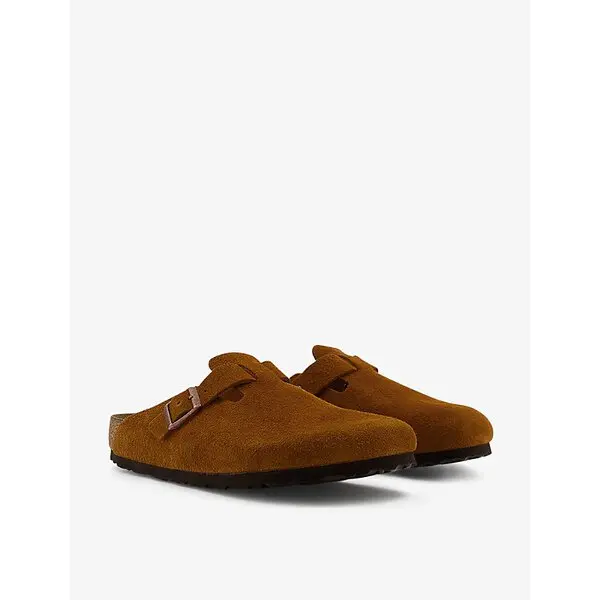BIRKENSTOCK Logo-embossed Suede Leather Clogs - Mink