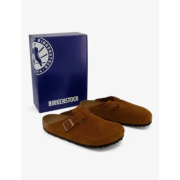 BIRKENSTOCK Logo-embossed Suede Leather Clogs - Mink