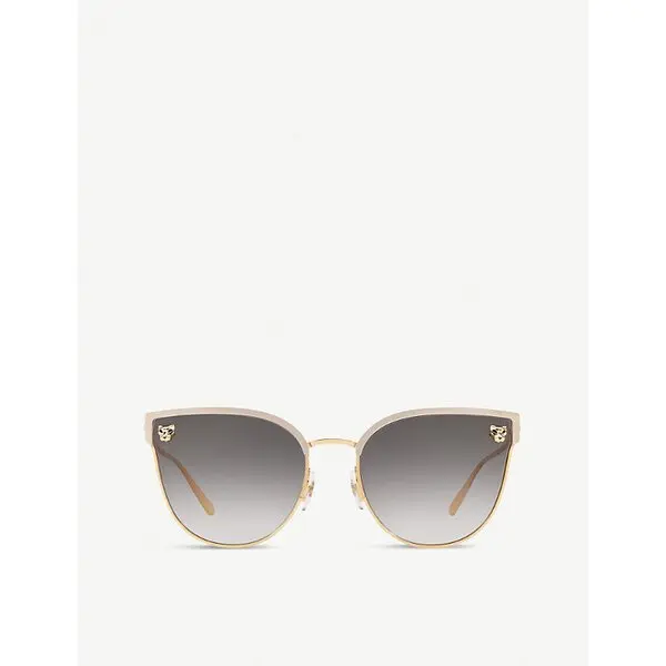 Cartier Panthère De Metal Cat-eye Sunglasses - Gold
