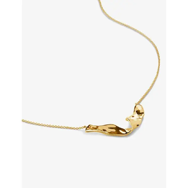 Monica Vinader Wave Pendant Necklace - Yellow Gold