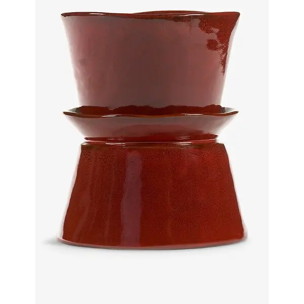 SERAX Ebony La Mere Stoneware Vase 22cm - Red