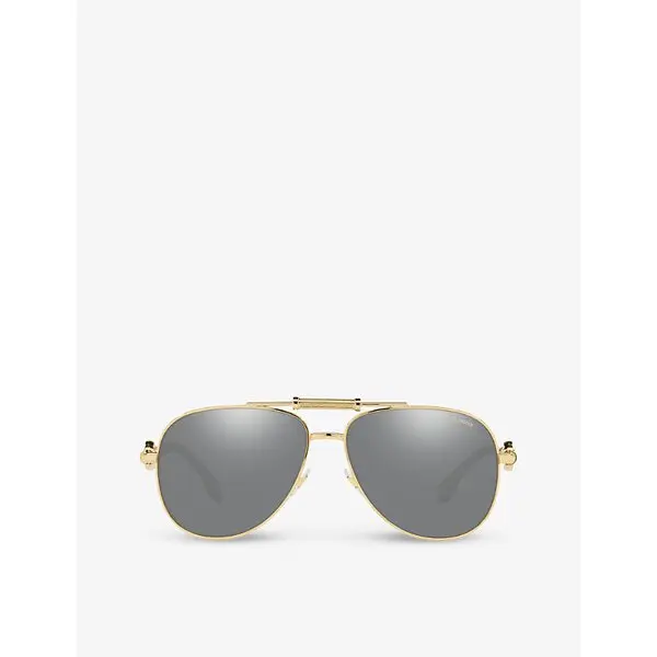 Versace Ve2236 Aviator Sunglasses - Gold