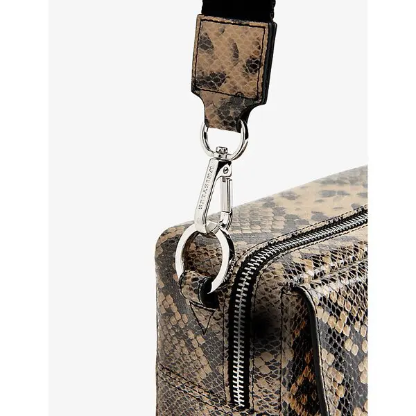 Whistles Bibi Snake-print Leather Crossbody Bag