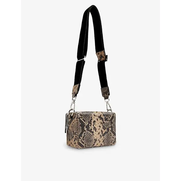 Whistles Bibi Snake-print Leather Crossbody Bag