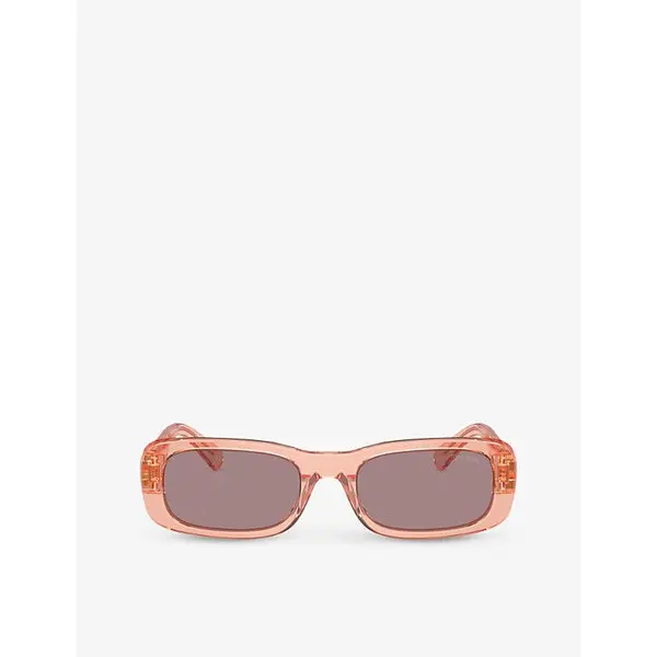 Miu Miu Mu 08zs Oval Sunglasses - Pink