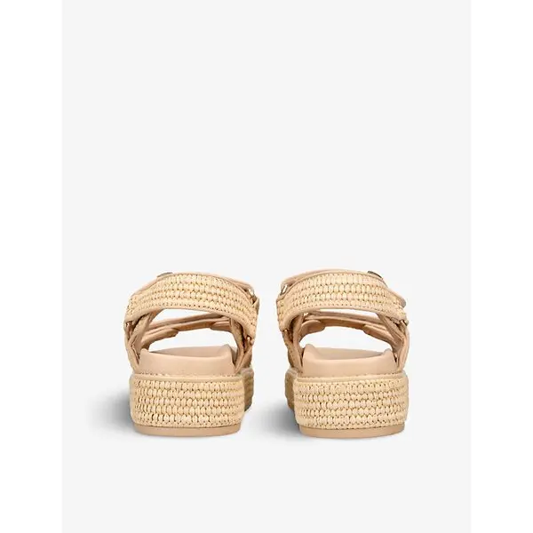 Steve Madden Millo Double-strap Raffia Sandals - Beige