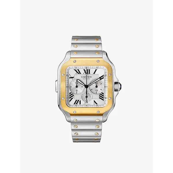 CARTIER Santos De Stainless-steel Chronograph Watch - Gold