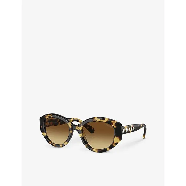 SWAROVSKI Sk6005 Oval Sunglasses - Brown