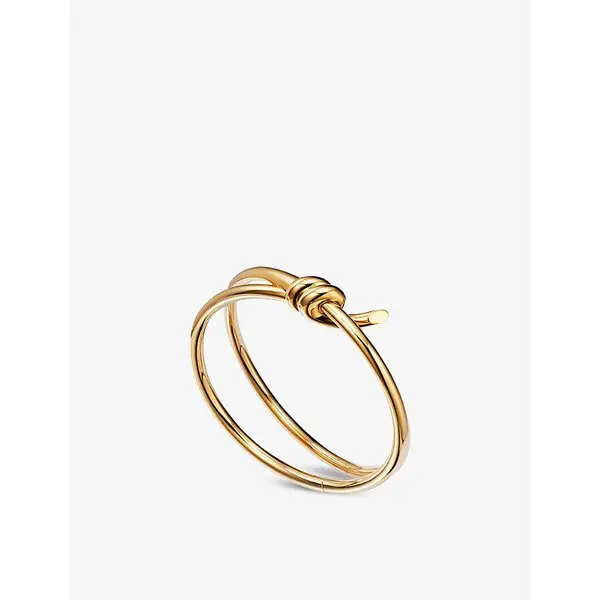 Tiffany & Co. Knot Double Row Hinged Bangle - Gold