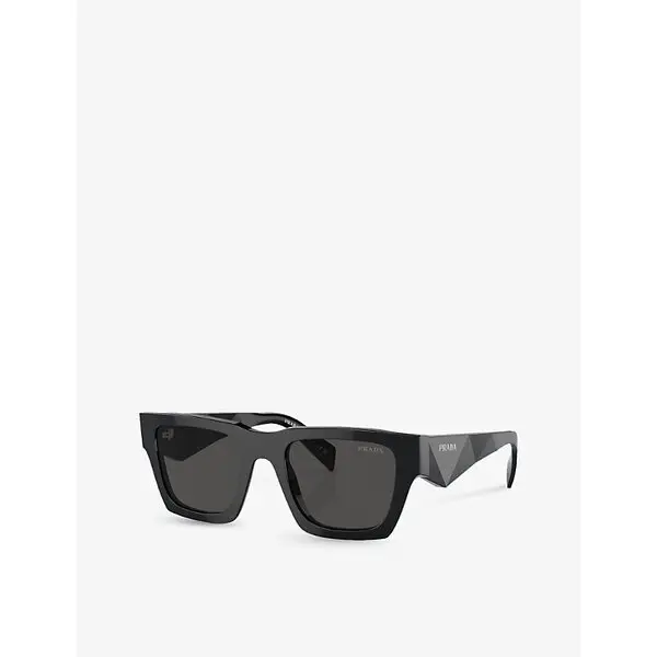 Prada Pr A06s Rectangle-frame Sunglasses - Black