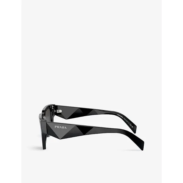 Prada Pr A06s Rectangle-frame Sunglasses - Black