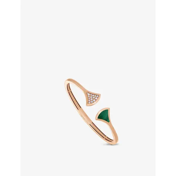 BVLGARI Diva's Dream 18ct Rose-gold, Malachite And Diamond Bracelet - Rose Gold