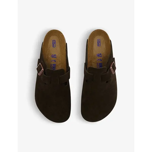 BIRKENSTOCK Boston Logo-embossed Suede Clogs