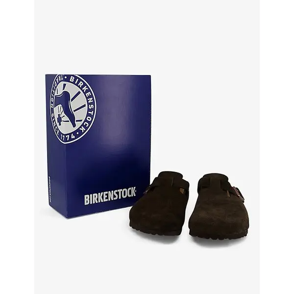 BIRKENSTOCK Boston Logo-embossed Suede Clogs