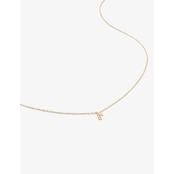Monica Vinader Small Letter F 14ct Yellow-gold Pendant Necklace - Yellow Gold