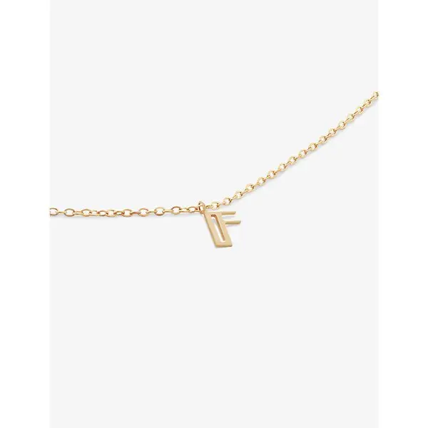 Monica Vinader Small Letter F 14ct Yellow-gold Pendant Necklace - Yellow Gold