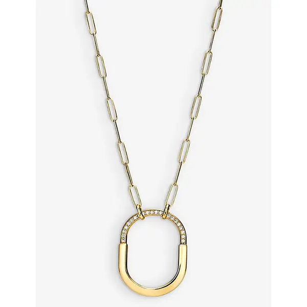 Tiffany & Co. Lock 18ct Diamond Pendant Necklace - Yellow Gold