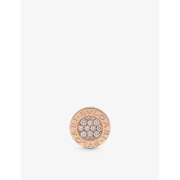 BVLGARI 18ct Pavé Diamond Earring - Rose Gold