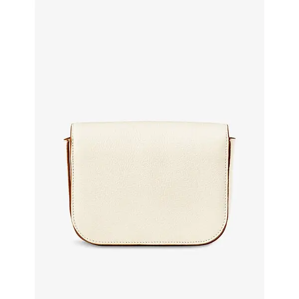 ASPINAL OF LONDON Ella Logo-print Grained-leather Cross-body Bag - Ivory