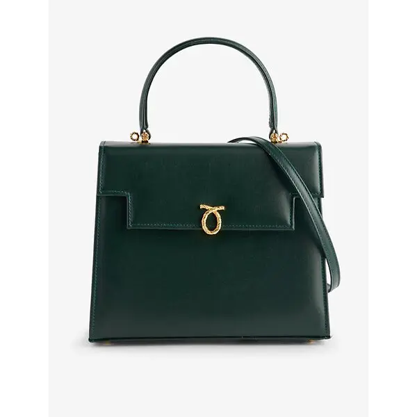 LAUNER Traviata Leather Top-handle Bag - Forest Green