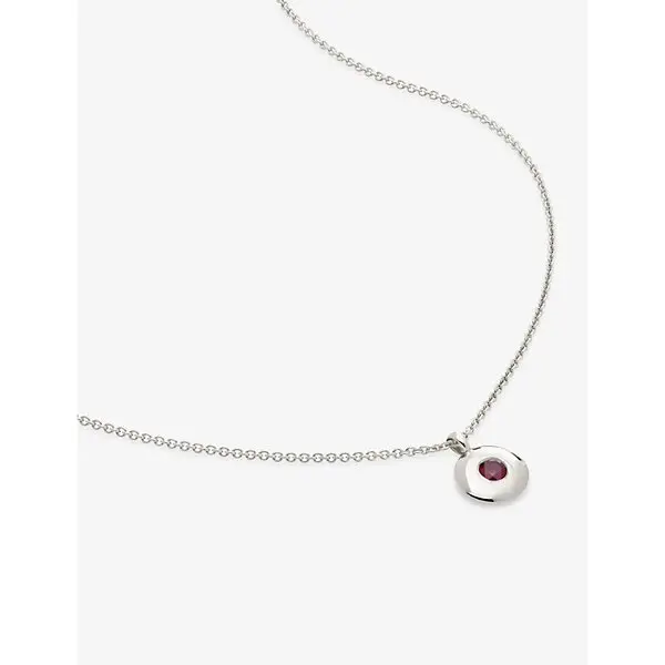 Monica Vinader January Birthstone Red Garnet Necklace - Sterling Silver